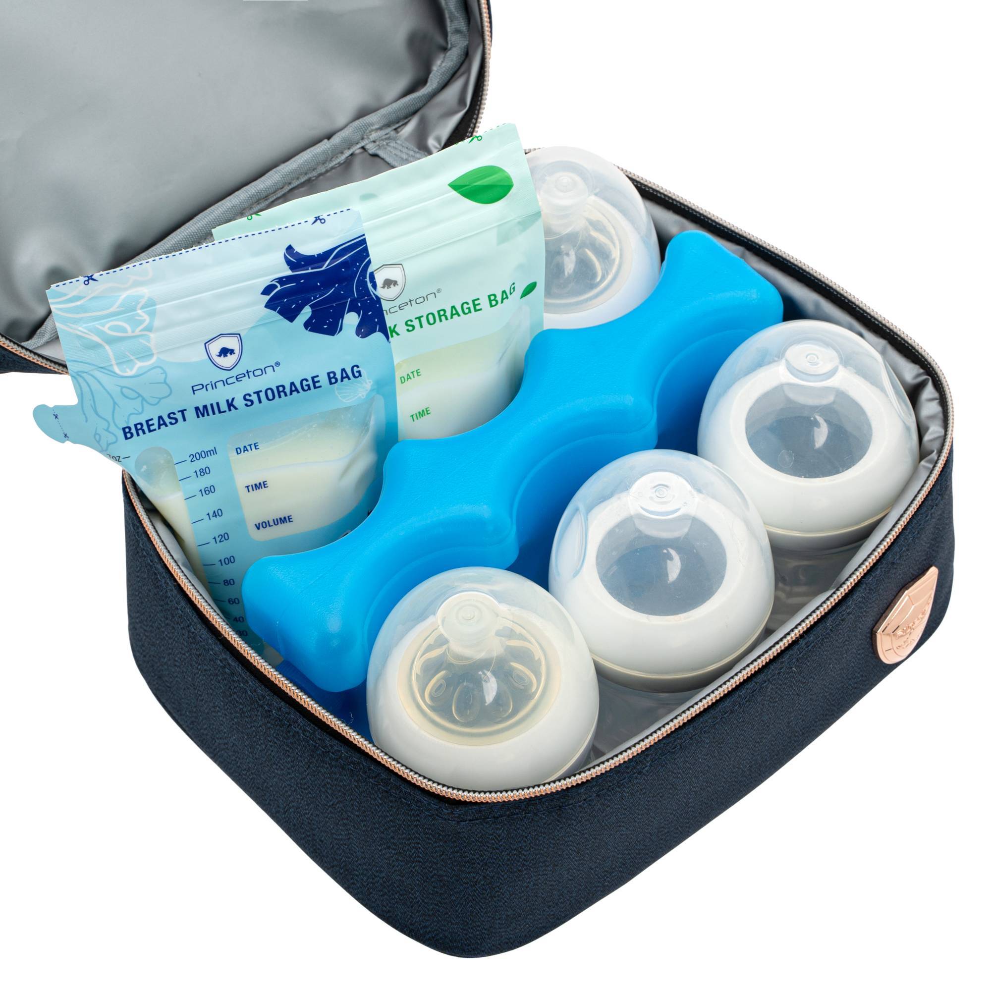 Princeton - Single Layer Breastmilk Storage Cooler Bag (Navy Blue/Rose ...